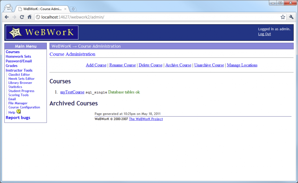 Installing Your Own Personal WeBWork Server, Part IV – Daniel's Assorted Musings