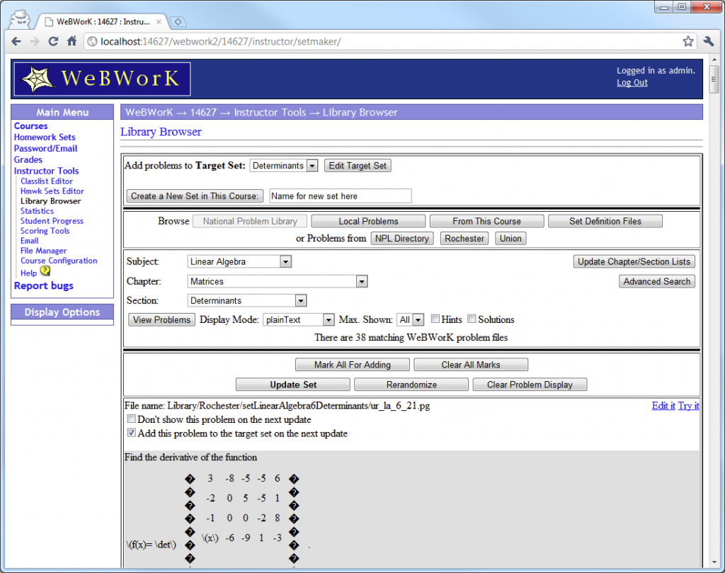Installing Your Own Personal WeBWork Server, Part IV – Daniel's Assorted Musings