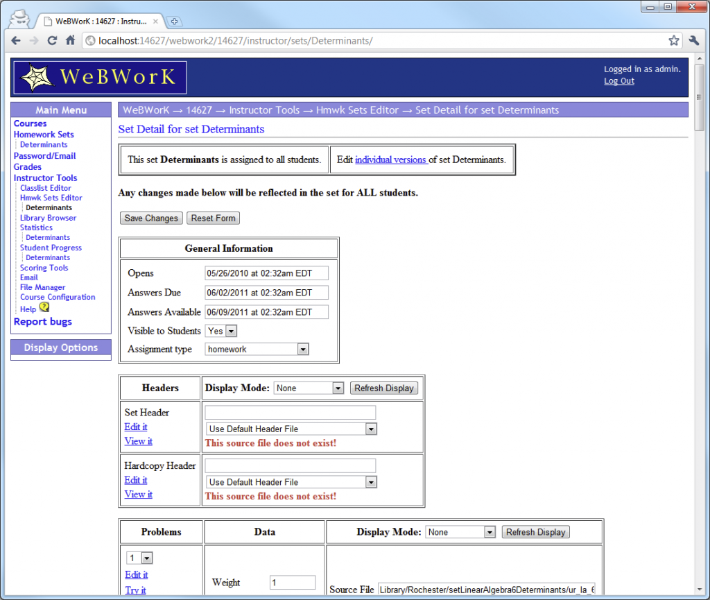 Installing Your Own Personal WeBWork Server, Part IV – Daniel's ...
