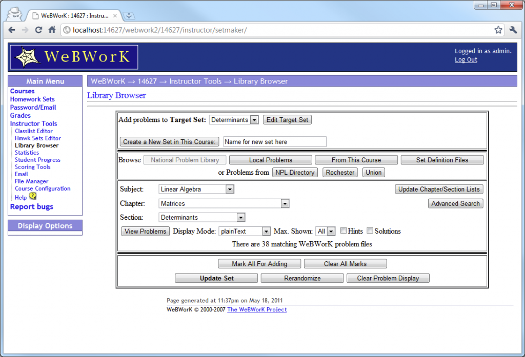 Installing Your Own Personal WeBWork Server, Part IV – Daniel's ...